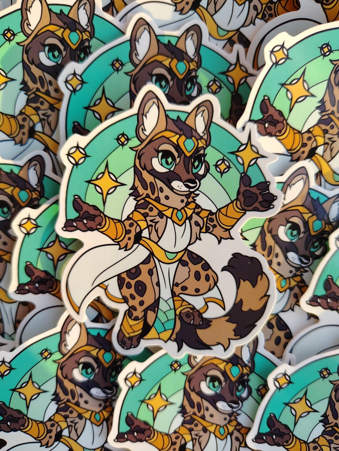 Fursona Pins: Psychic Genet Sticker| Furry/feline/ Vinyl Sticker - Etsy