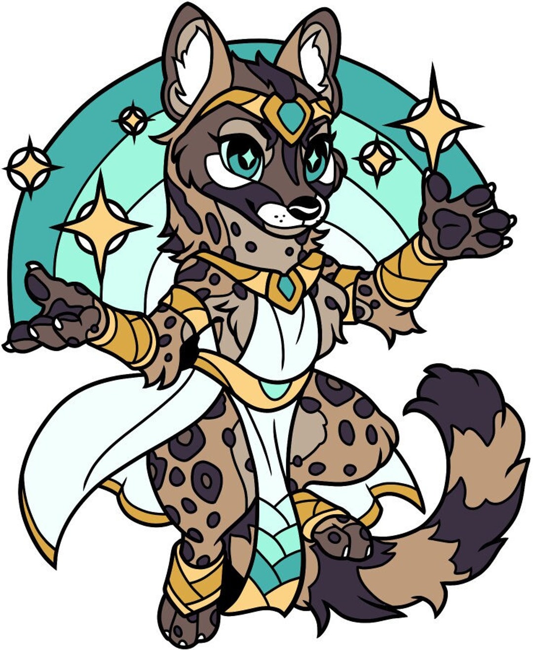 Fursona Pins: Psychic Genet Furry Feline Sticker - Etsy