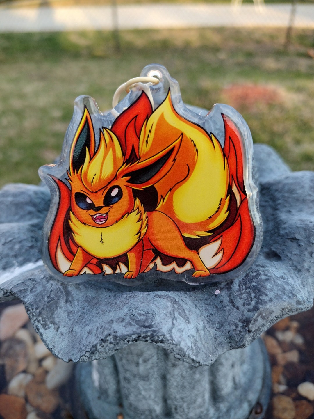 Shiny "fiery Fox" Acrylic Charm | Anime /manga/ Videogame/ Fire Magic ...