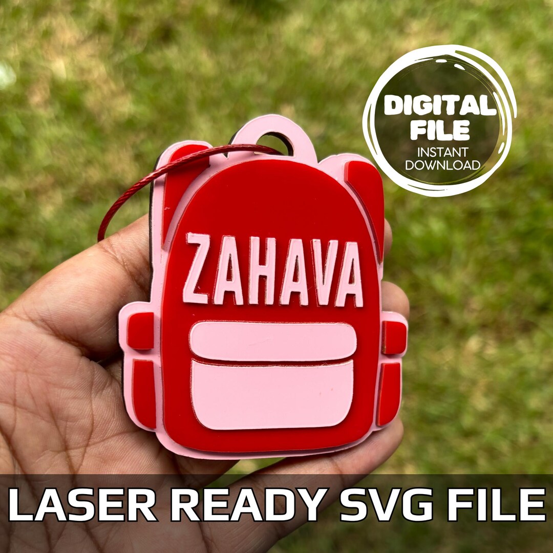 SVG Backpack Name Tag | Backpack Shape Name Tag File | Digital Download ...