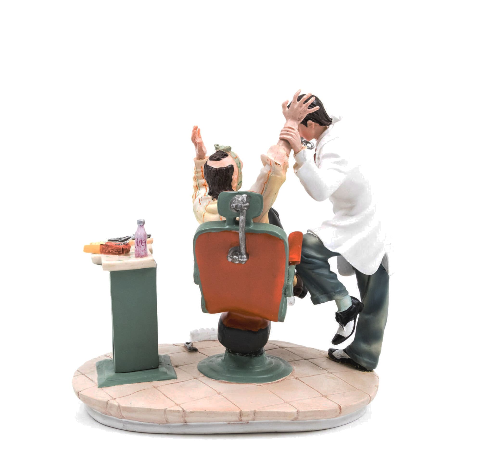 Decorative Art Figurine Statue of Male Dentist Performing an Extraction ...