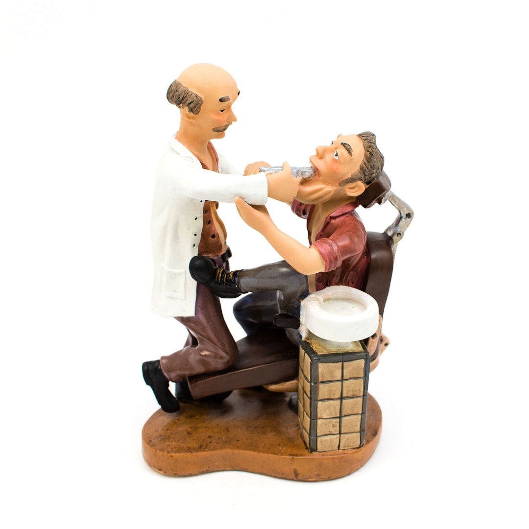 Classic Vintage Figurine of Male Dentist Performing Extraction - Etsy