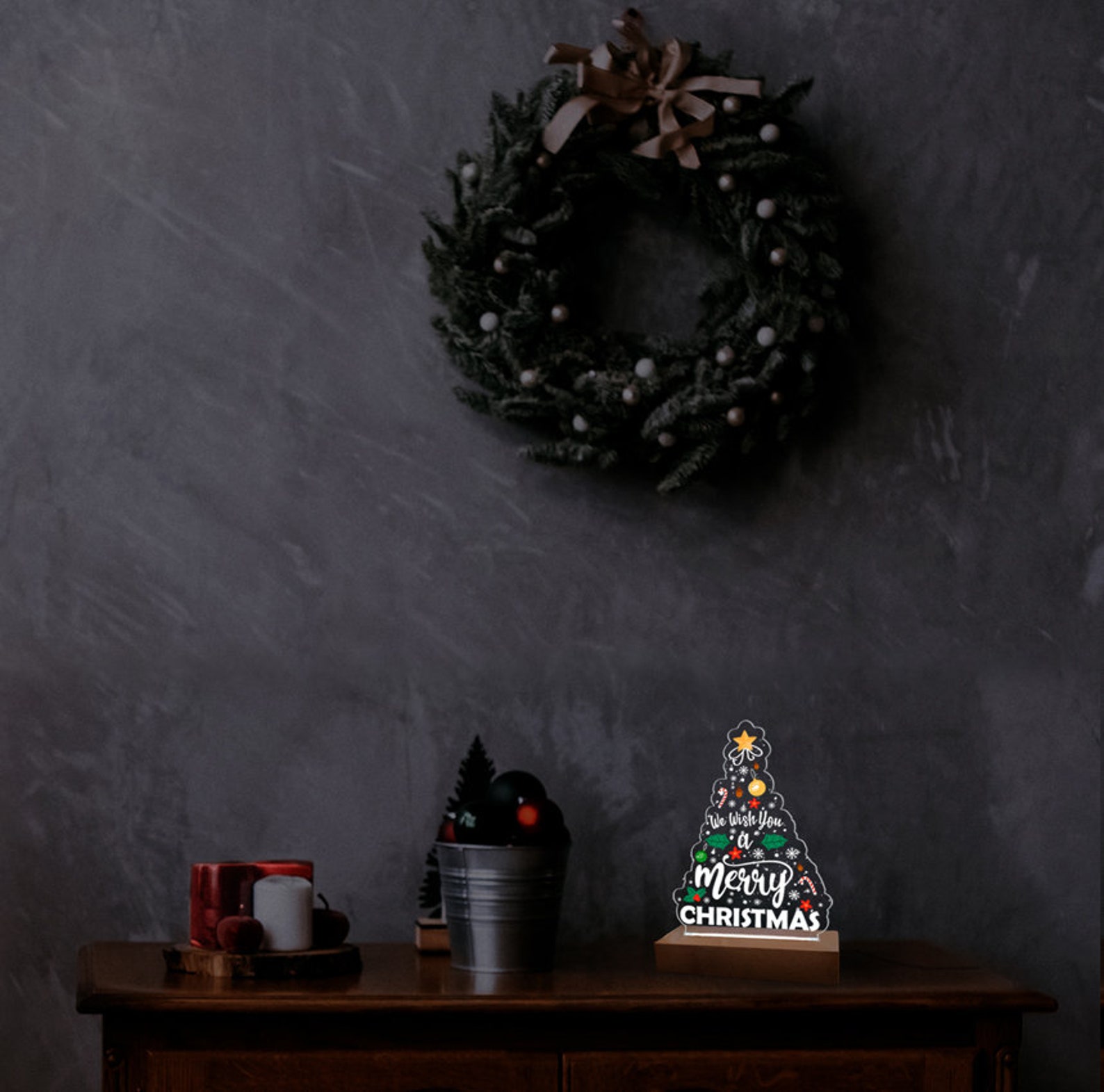 Christmas LED Night Light Christmas Light Bulb Personalised Family ...