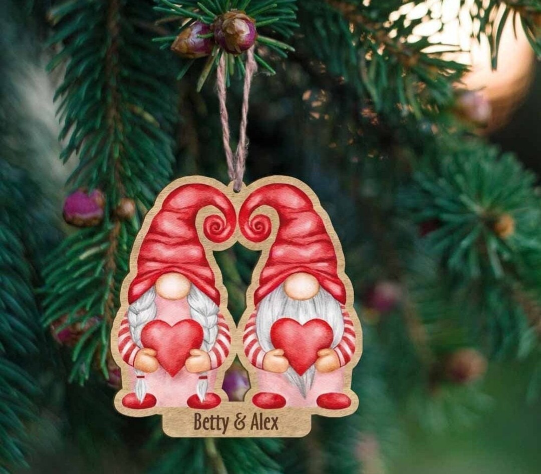 Personalized Gnome Ornament, Custom Gnome Gift Christmas Gnome Ornament ...