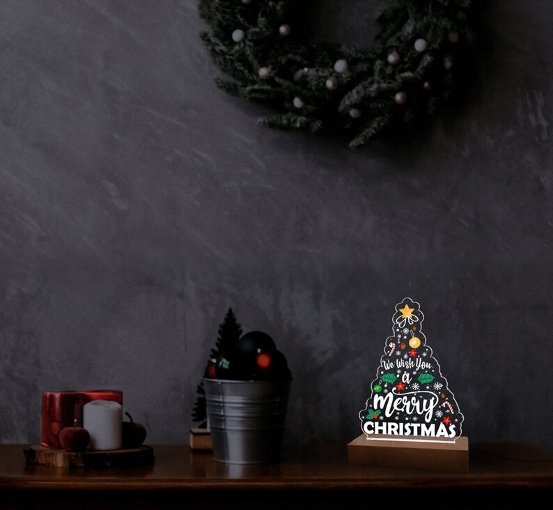 Christmas LED Night Light Christmas Light Bulb Personalised Family ...