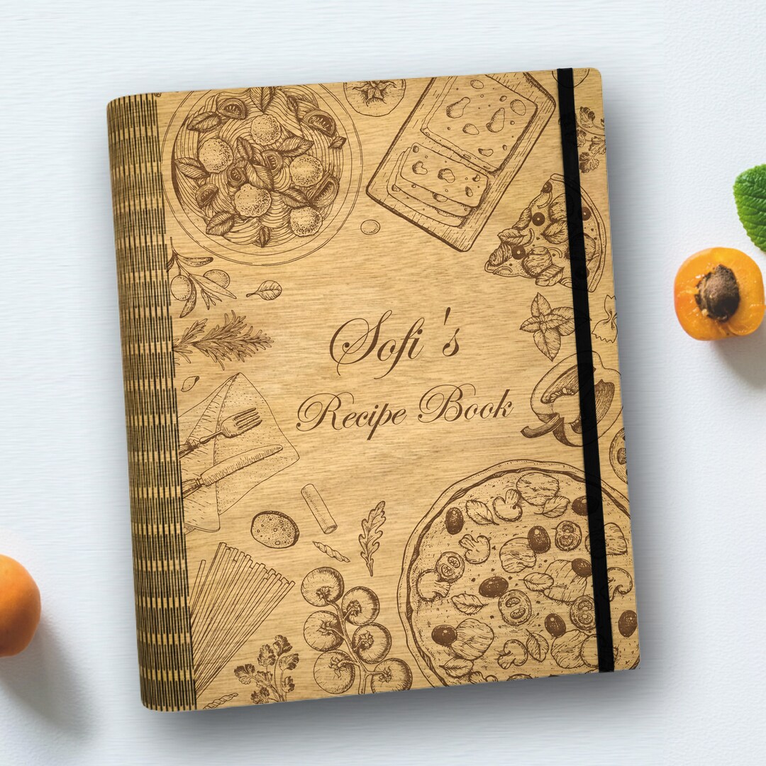 Custom Recipe Book Wooden Journal Blank Recipe Book Mom Mothers Day ...