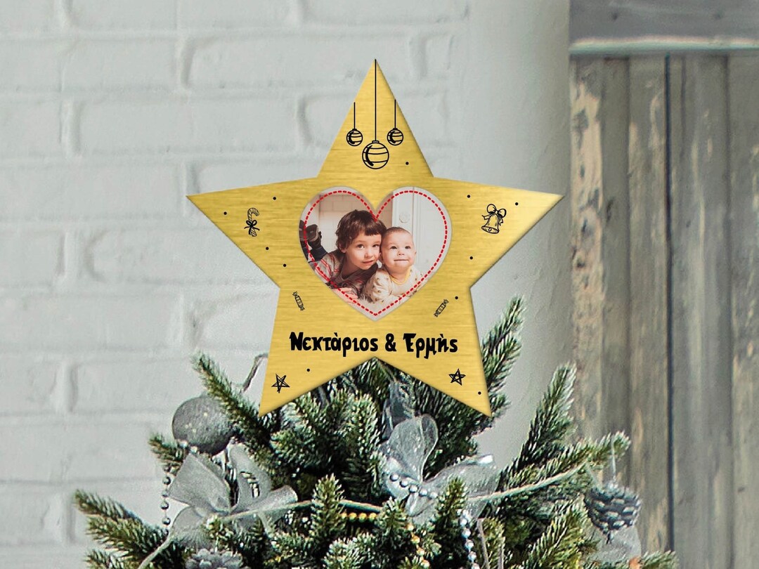 PHOTOGRAPH STAR Family Star Topper Personalized Tree Topper Unique Tree ...