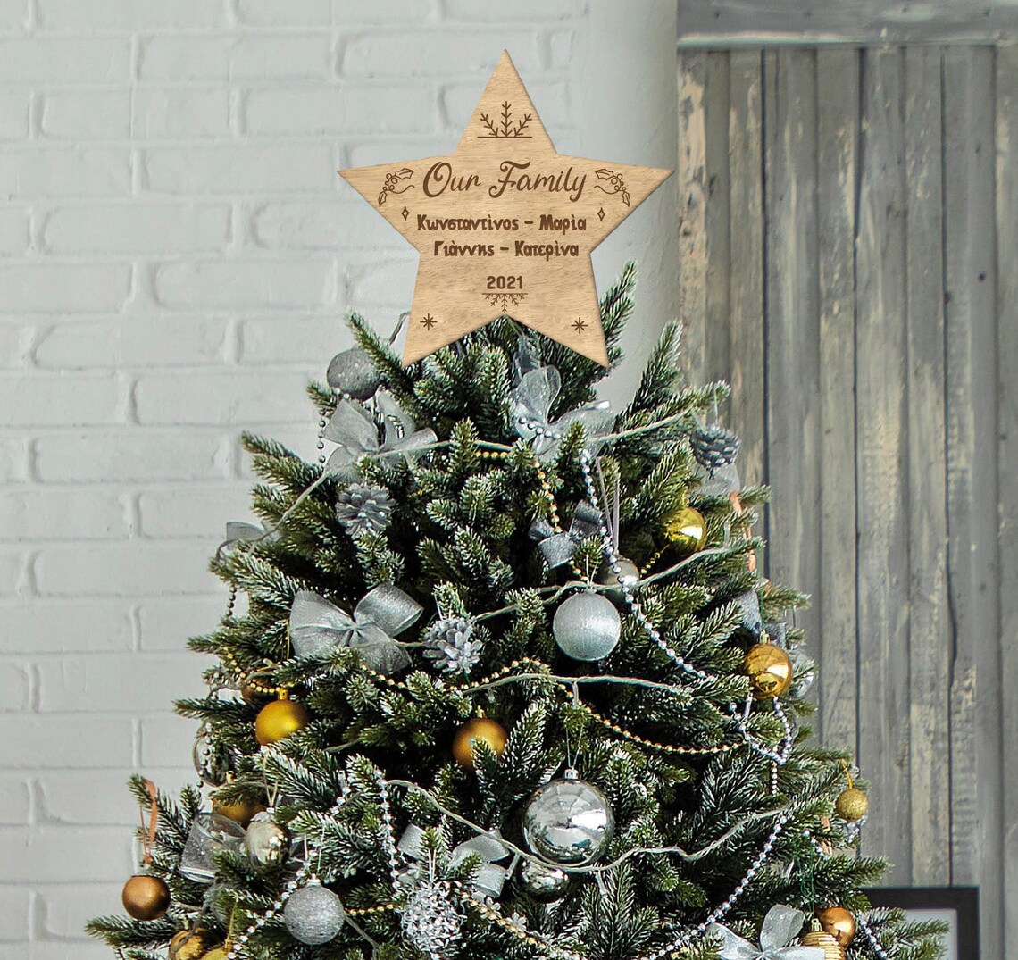 Personalized Tree Topper Christmas Tree Topper Star Christmas - Etsy