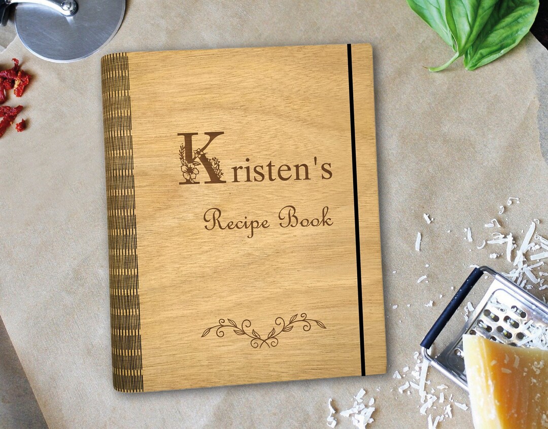 Personalized Recipe Book Wooden Journal Blank Recipe Book Mom Christmas ...