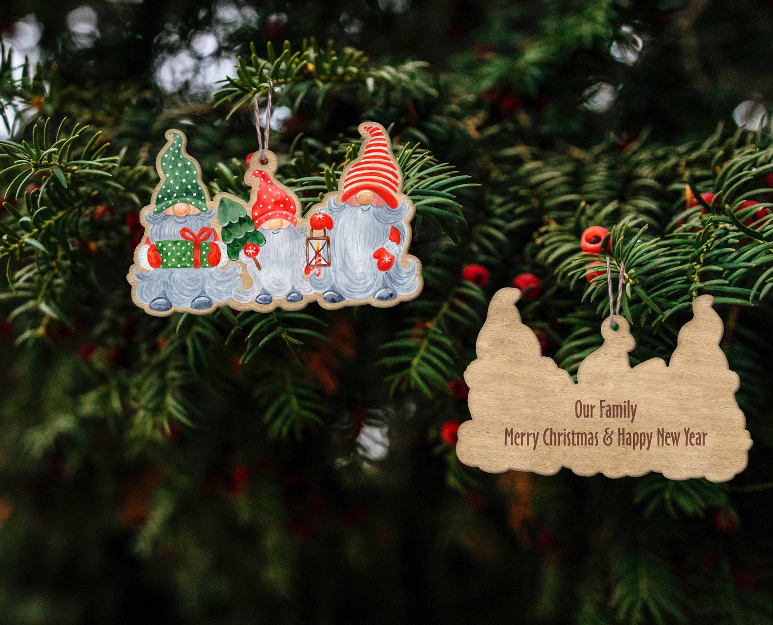 Personalized Family Christmas Ornament, Gnomes Christmas Ornament ...