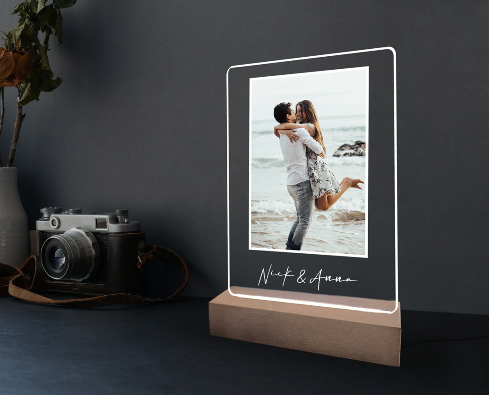 LED Night Light Custom Photo Frame Personalized Night Light | Etsy