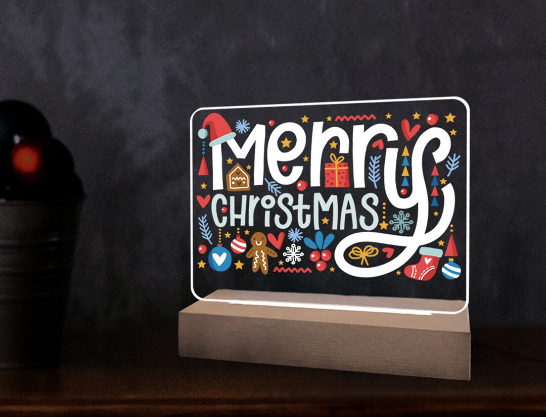 Christmas LED Night Light Christmas Light Bulb Personalised Family ...