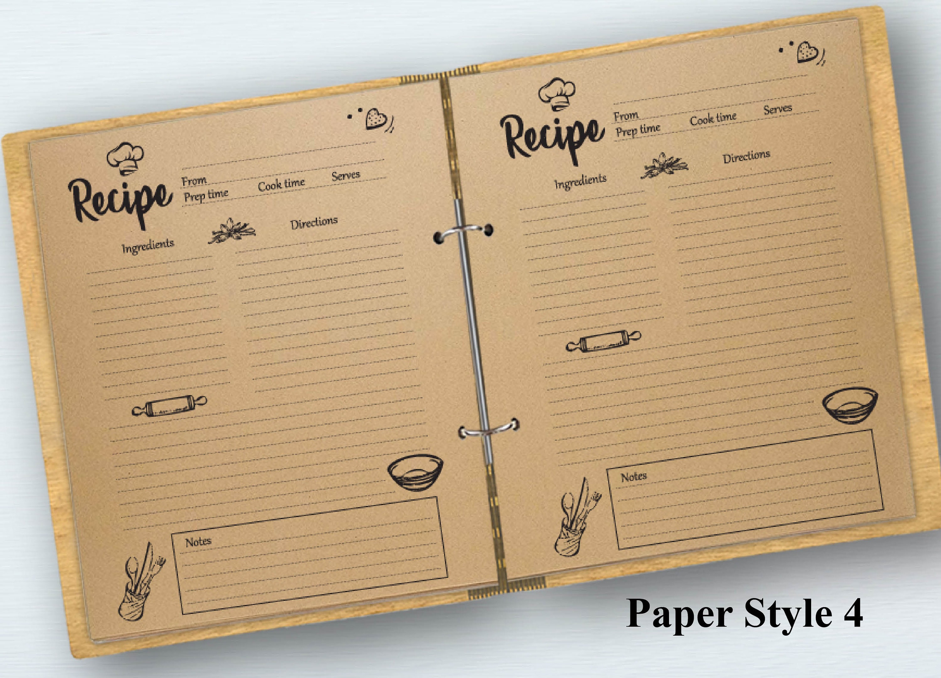 My Kitchen My Rules Custom Recipe Book Blank Recipe Book Wooden Journal ...