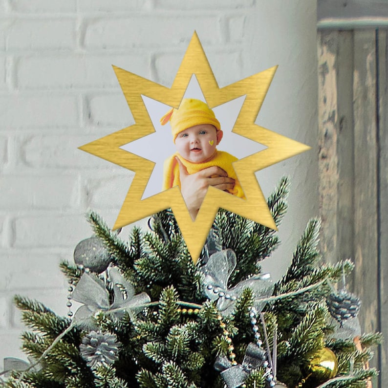 PHOTOGRAPH STAR Family Star Topper Personalized Tree Topper Unique Tree ...