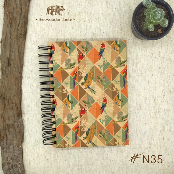 Parrot Notebook Customized Journal Cover Wood Notebook - Etsy