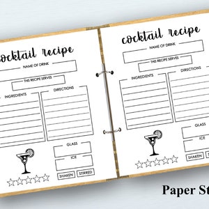 The Bar Book Recipe Book Personalized Custom Recipe Book Blank Recipe ...