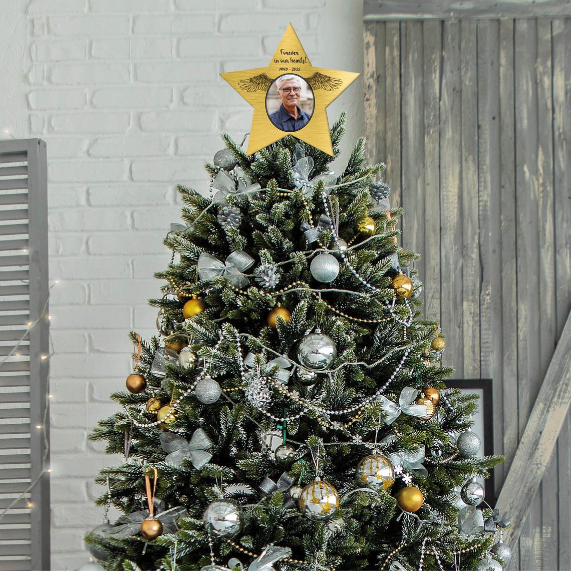 PHOTOGRAPH STAR Forever in Our Hearts Angel Tree Topper - Etsy