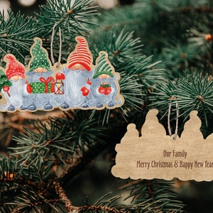 Personalized Family Christmas Ornament, Gnomes Christmas Ornament ...