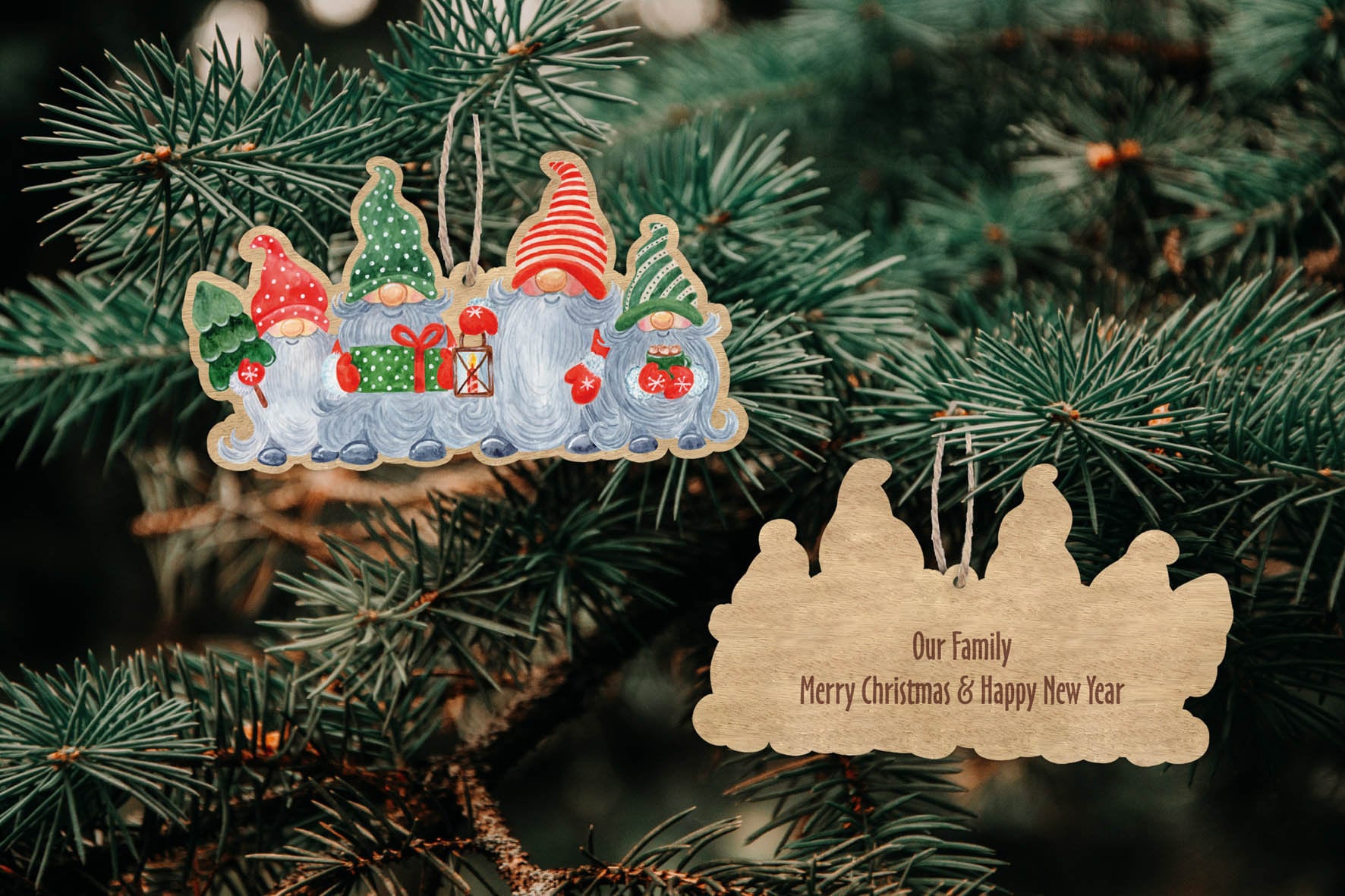Personalized Family Christmas Ornament, Gnomes Christmas Ornament ...