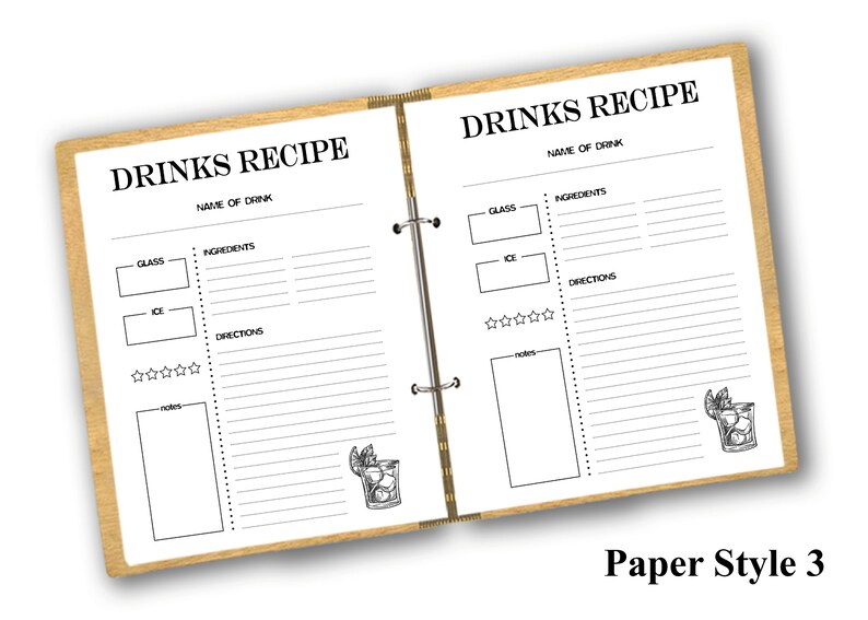 The Bar Book Recipe Book Personalized Custom Recipe Book Blank Recipe ...