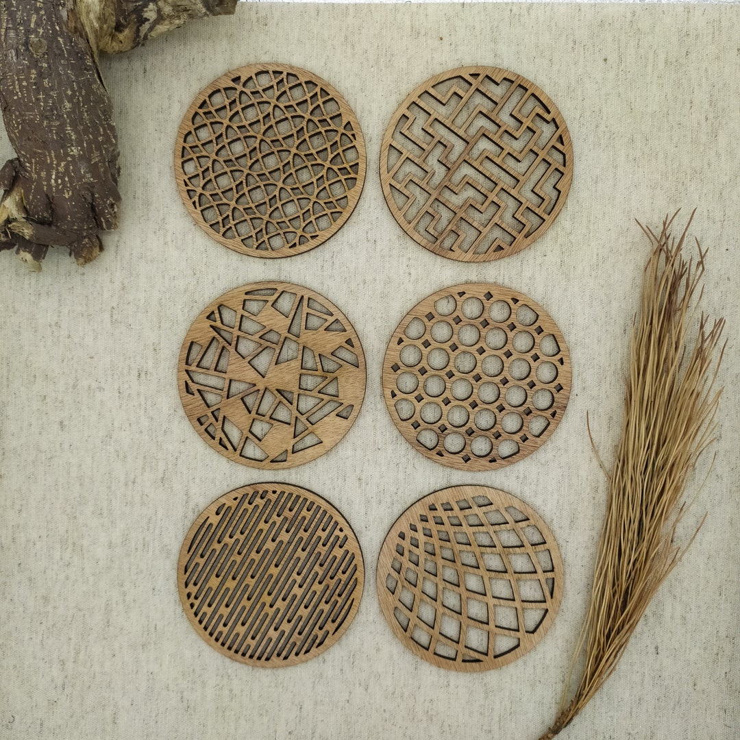 Wooden Coasters mix/ Laser Cut Coasters/ Wooden Coasters coasters Stand ...
