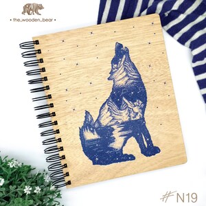 Wolf Wooden Notebook ,customized Journal Cover, Wood Notebook ...