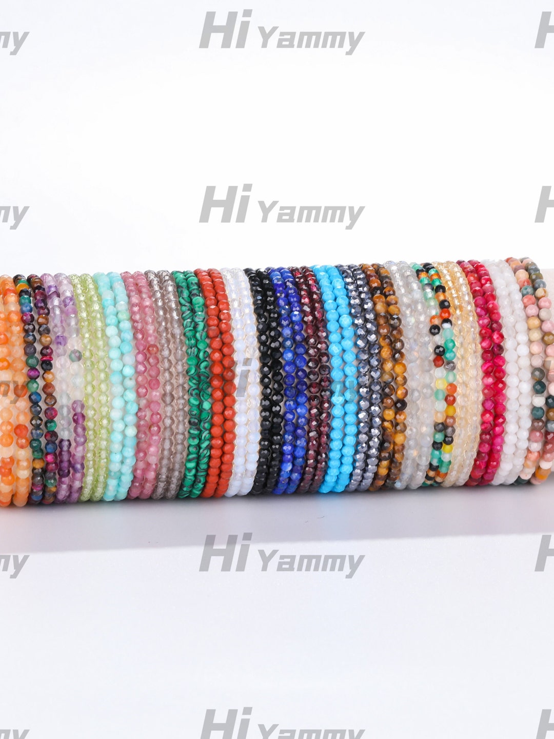 Natural Crystal Bracelets Tiny Faceted Beads , Natural Gemstone Mini ...