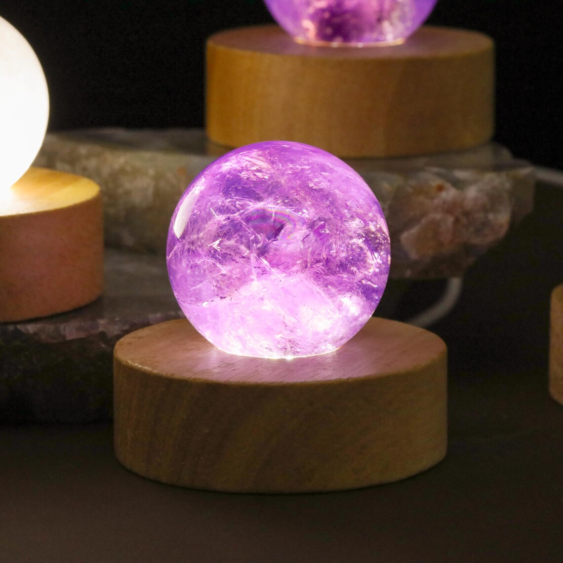 Natural Amethyst Crystal Lamp Gemstone Desk Lamp Purple - Etsy