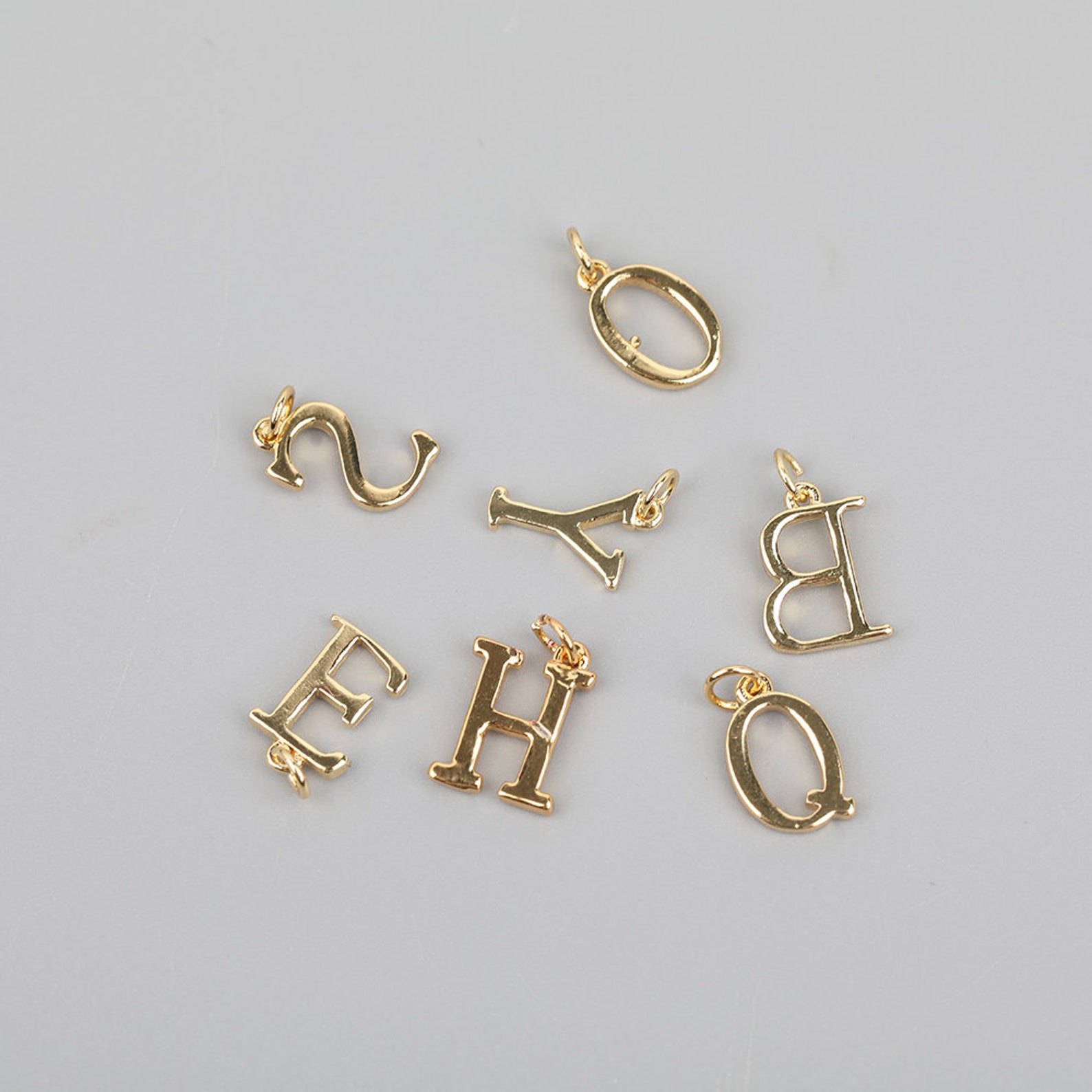 10pcs 3-8mm 14k Gold Letter CharmsLetter BeadsInitial | Etsy