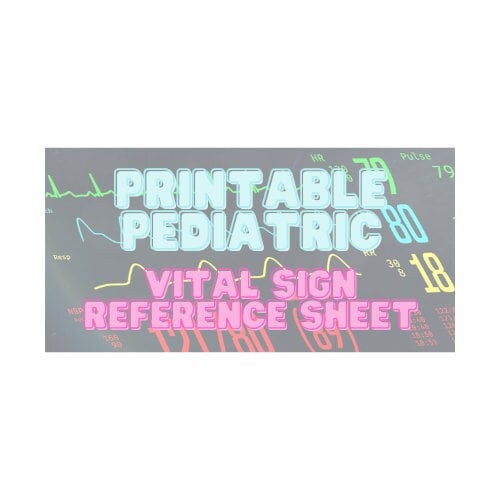 Pediatric Vital Sign Reference Sheet - Etsy