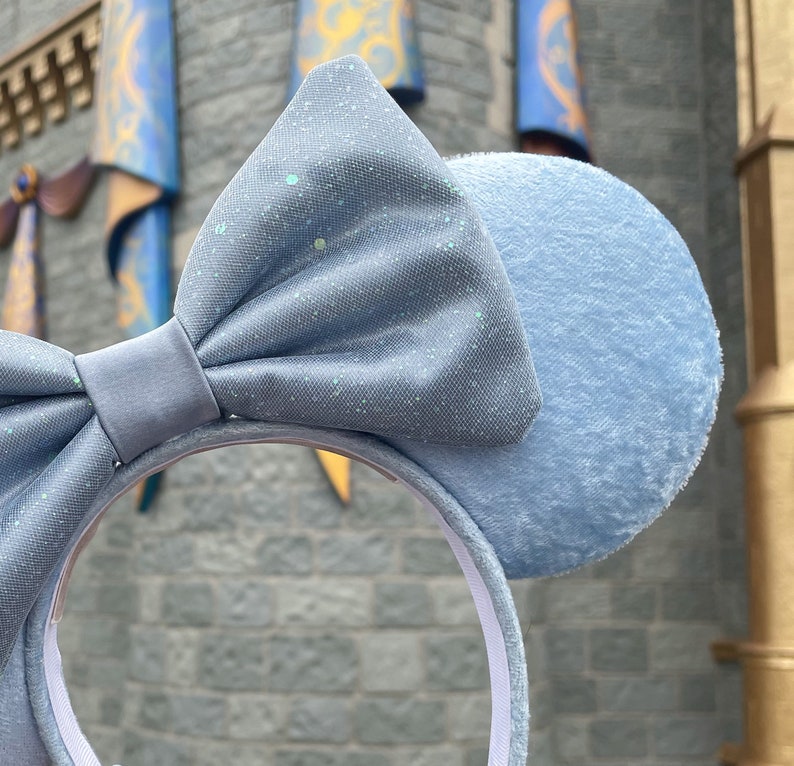 Cinderella Blue Velvet Ears Light Blue Velvet Ears Baby Blue - Etsy