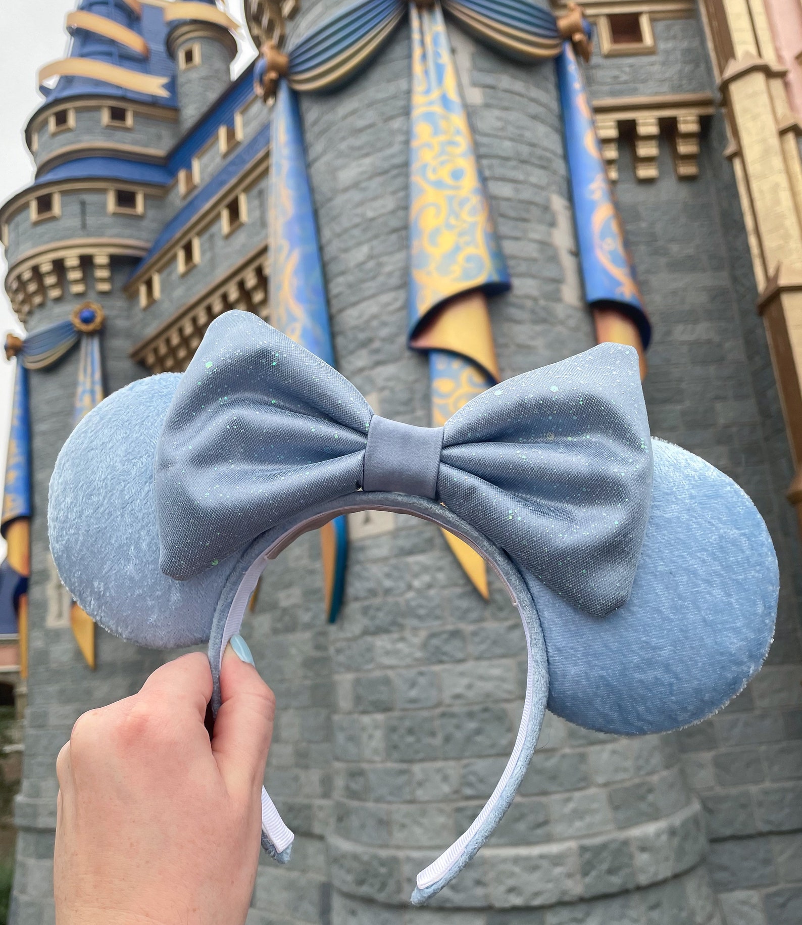 Cinderella Blue Velvet Ears Light Blue Velvet Ears Baby Blue | Etsy