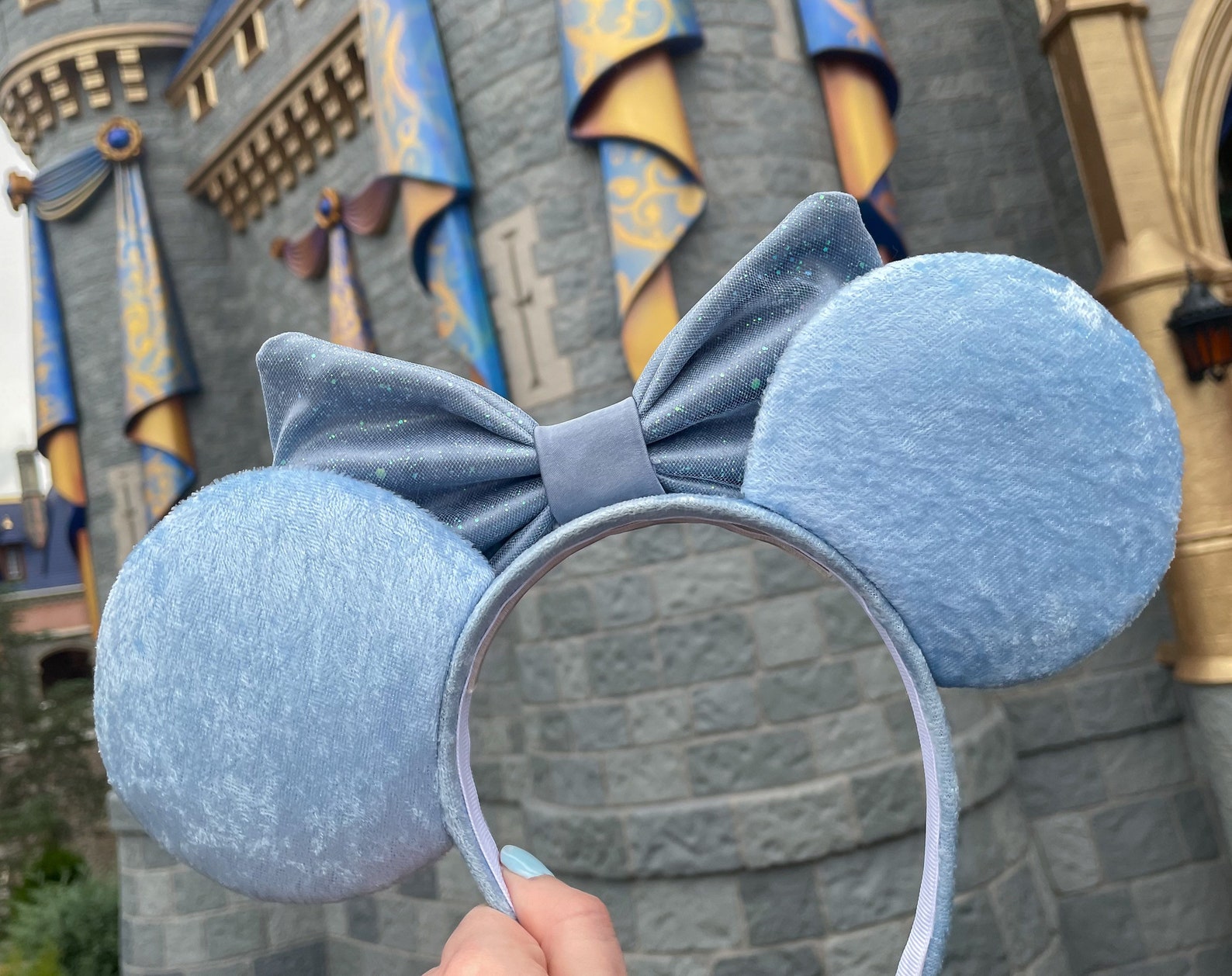 Cinderella Blue Velvet Ears Light Blue Velvet Ears Baby Blue | Etsy