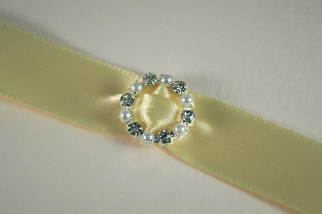 5 Small Round Rhinestone and Pearl Buckle Slides - Etsy