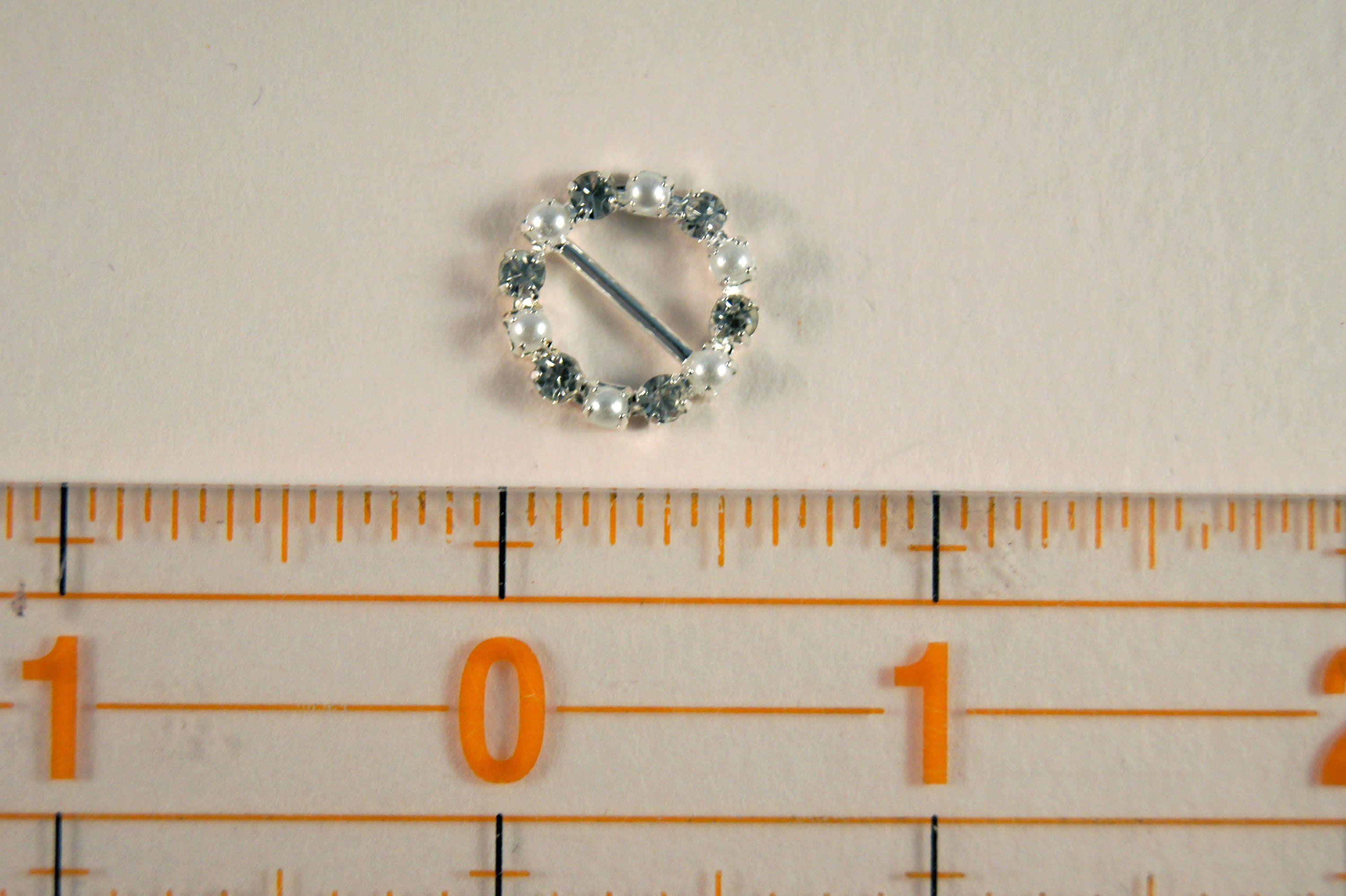 5 Small Round Rhinestone and Pearl Buckle Slides - Etsy