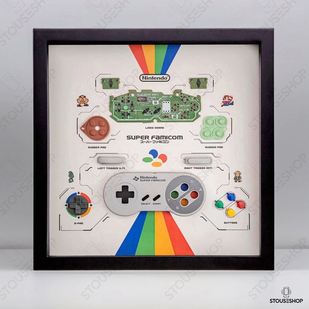 Frame Nintendo Game Super Famicom Disassembled Game Console Wall Art ...