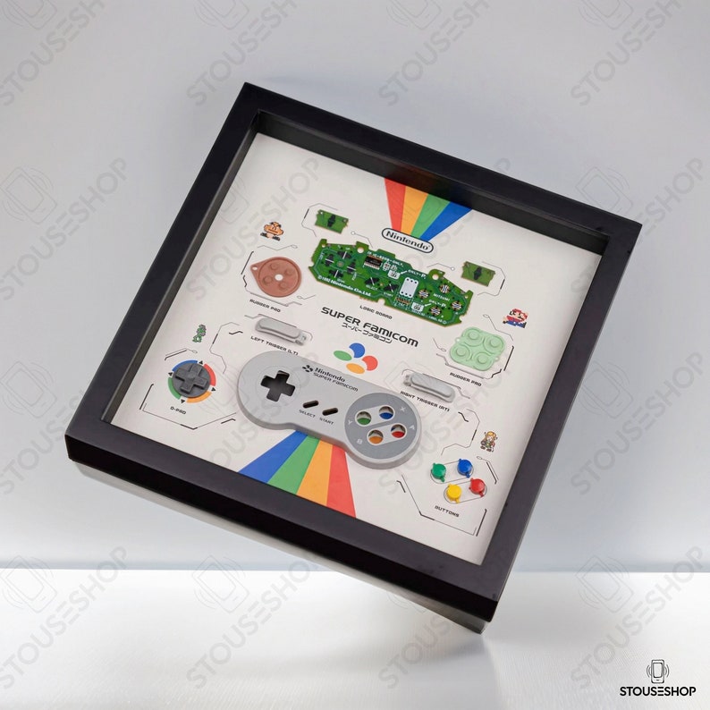 Frame Nintendo Game Super Famicom Disassembled Game Console Wall Art ...
