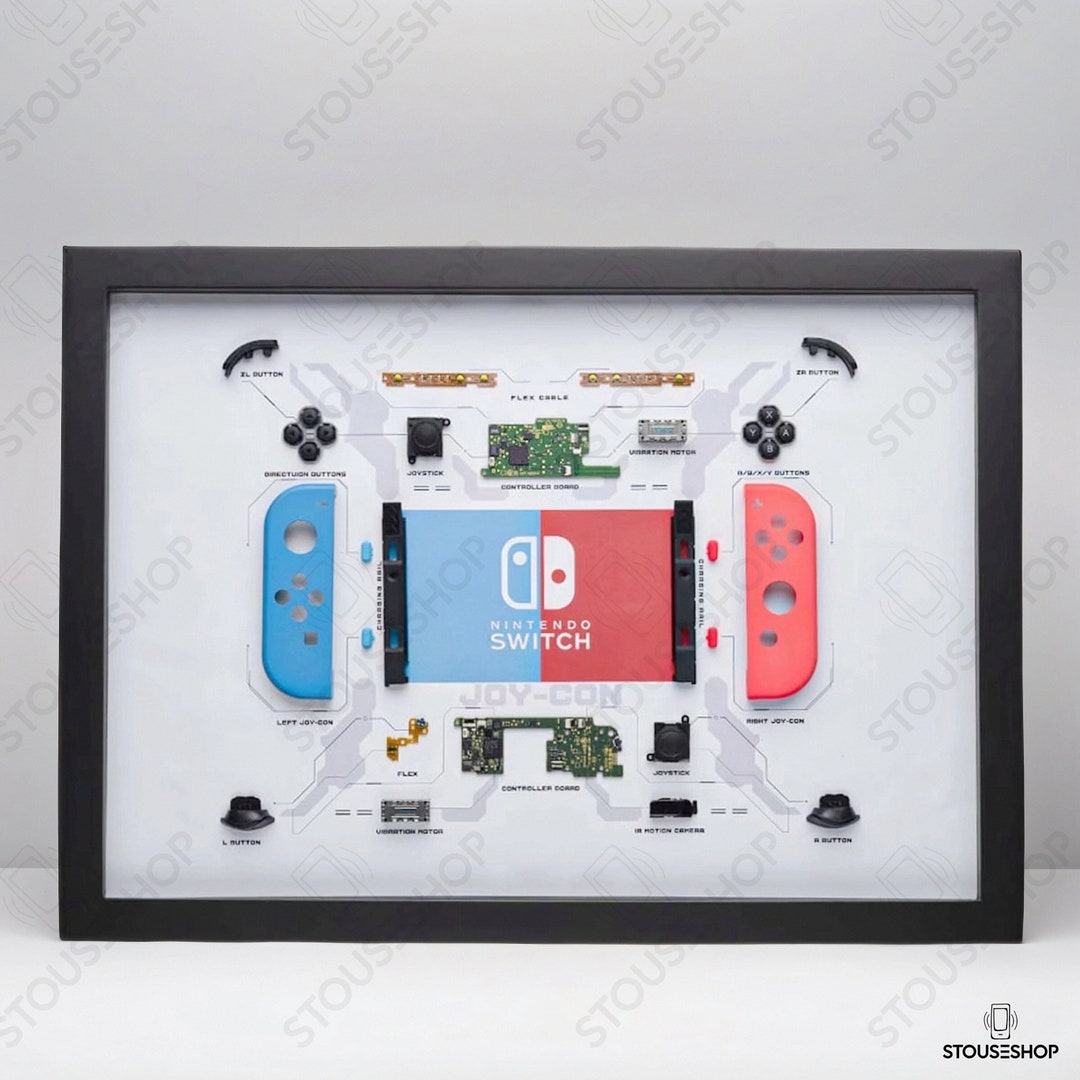 Framed Nintendo Switch Joy-con Controller Disassembled Game Console ...