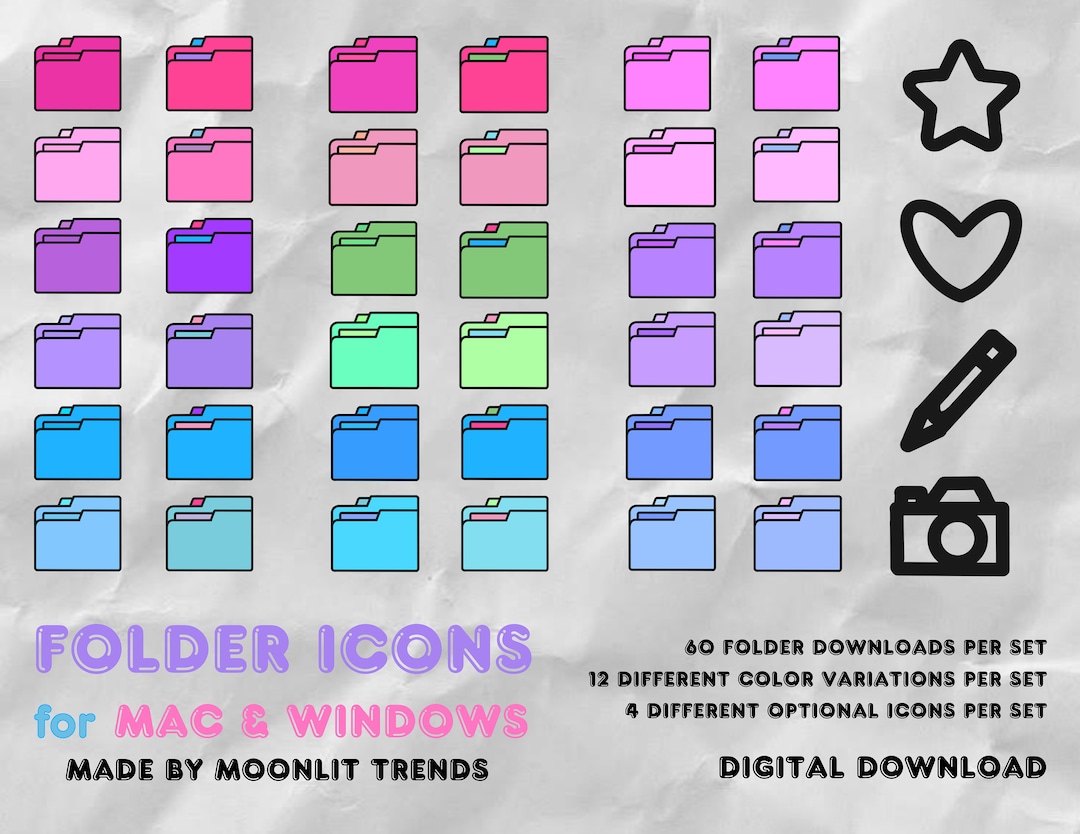 180 Cute Folder Icons for Desktop on Mac and Windows - Etsy