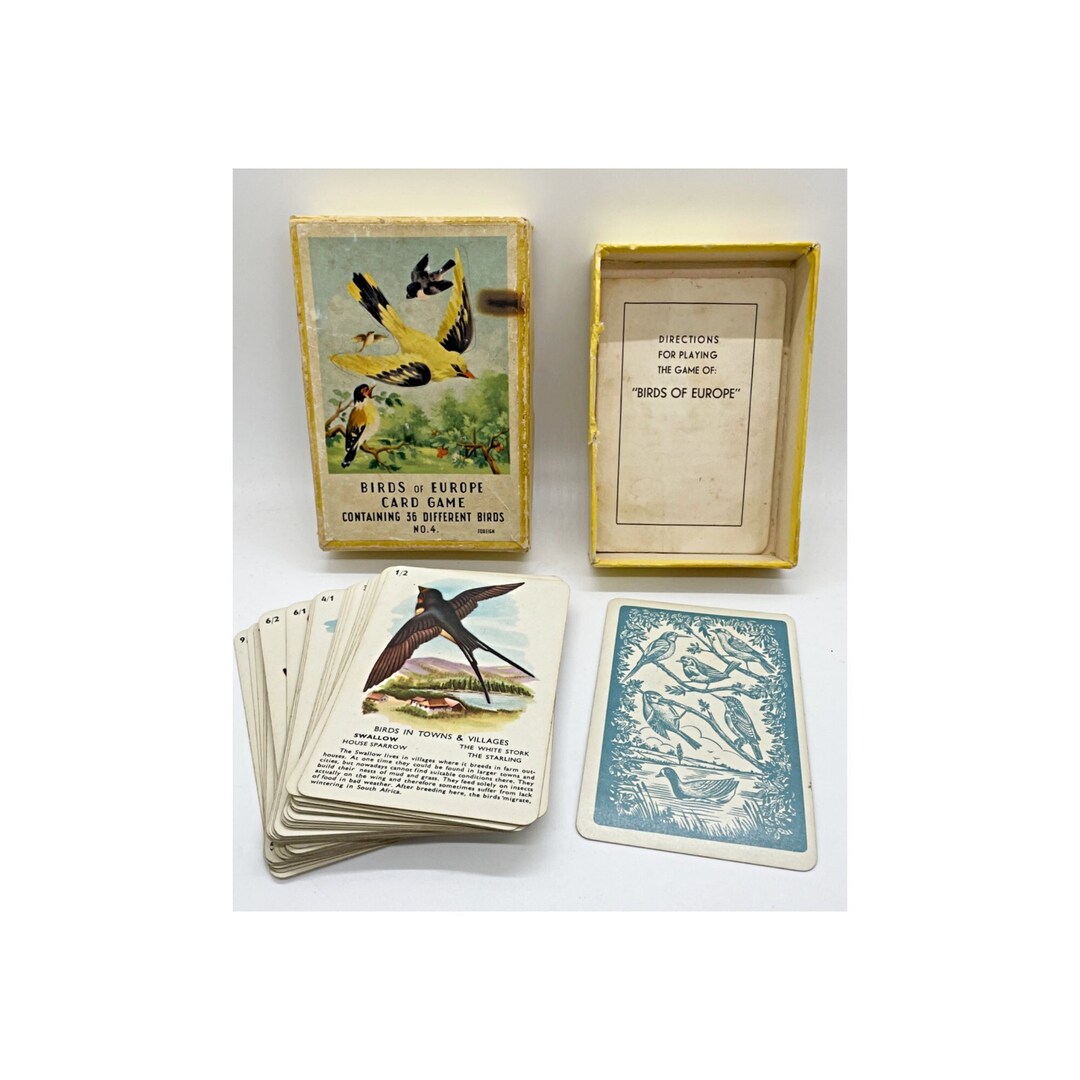 Vintage 1960s 'birds of Europe' Card Game in Original Box Complete With ...