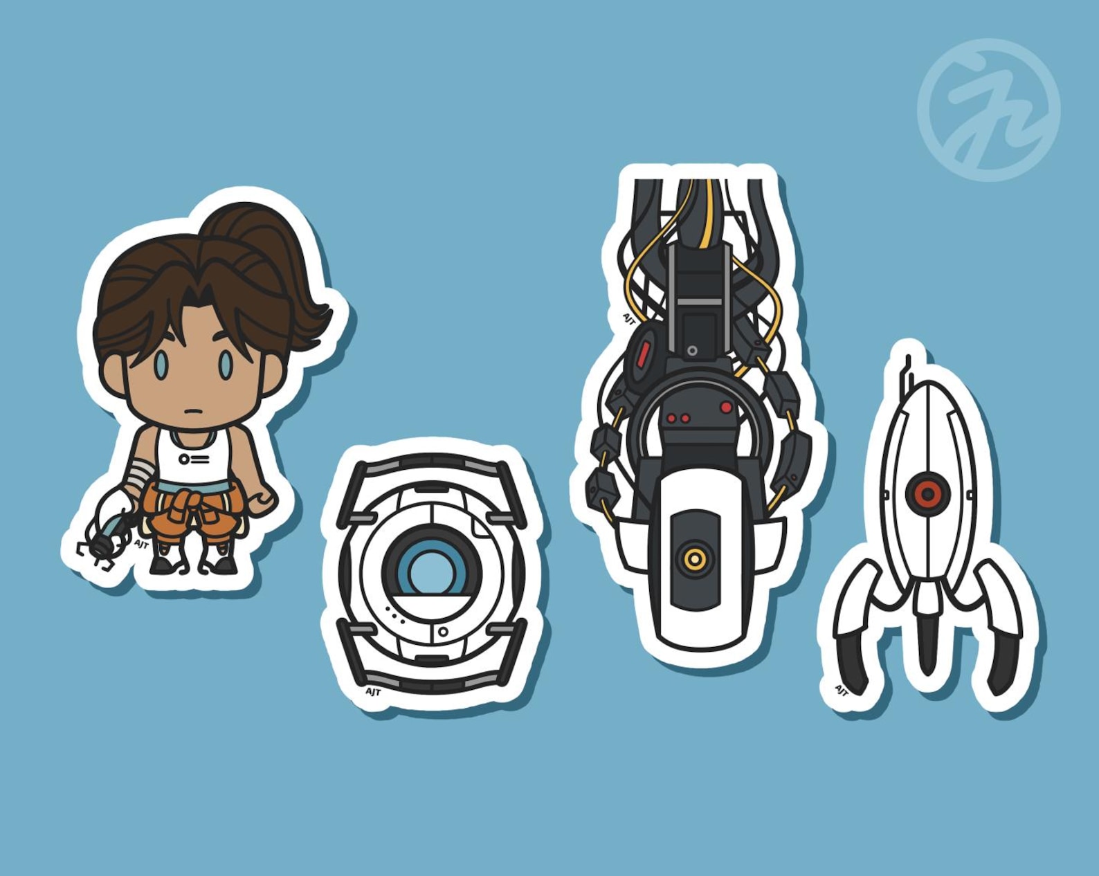 P2: Chell, Wheatley, Glados, Turret Die-cut Stickers - Etsy