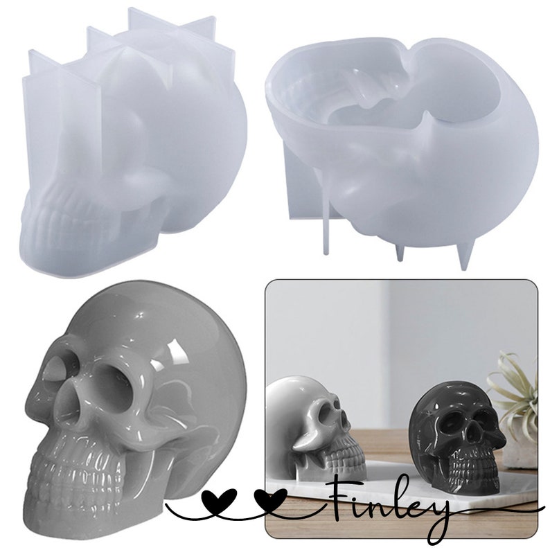 Skull Mold Resin Halloween Skull Resin Molds Skull Silicone - Etsy