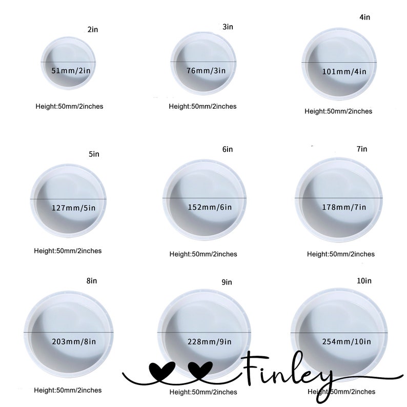 Big Round Resin Molds, Reusable Rolling Tray Mold, 2-14 Inches, Large ...