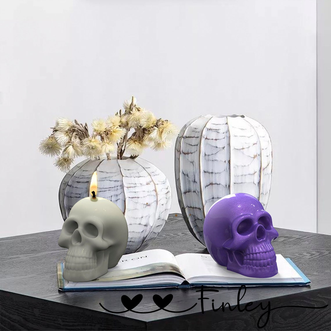 Skull Mold Resin, Halloween Skull Resin Molds, Skull Silicone Mold for ...