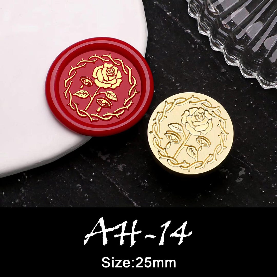 Wax Seal Stamp, Eye of the Rose Stamp, Rose Wax Seals for Invitation ...