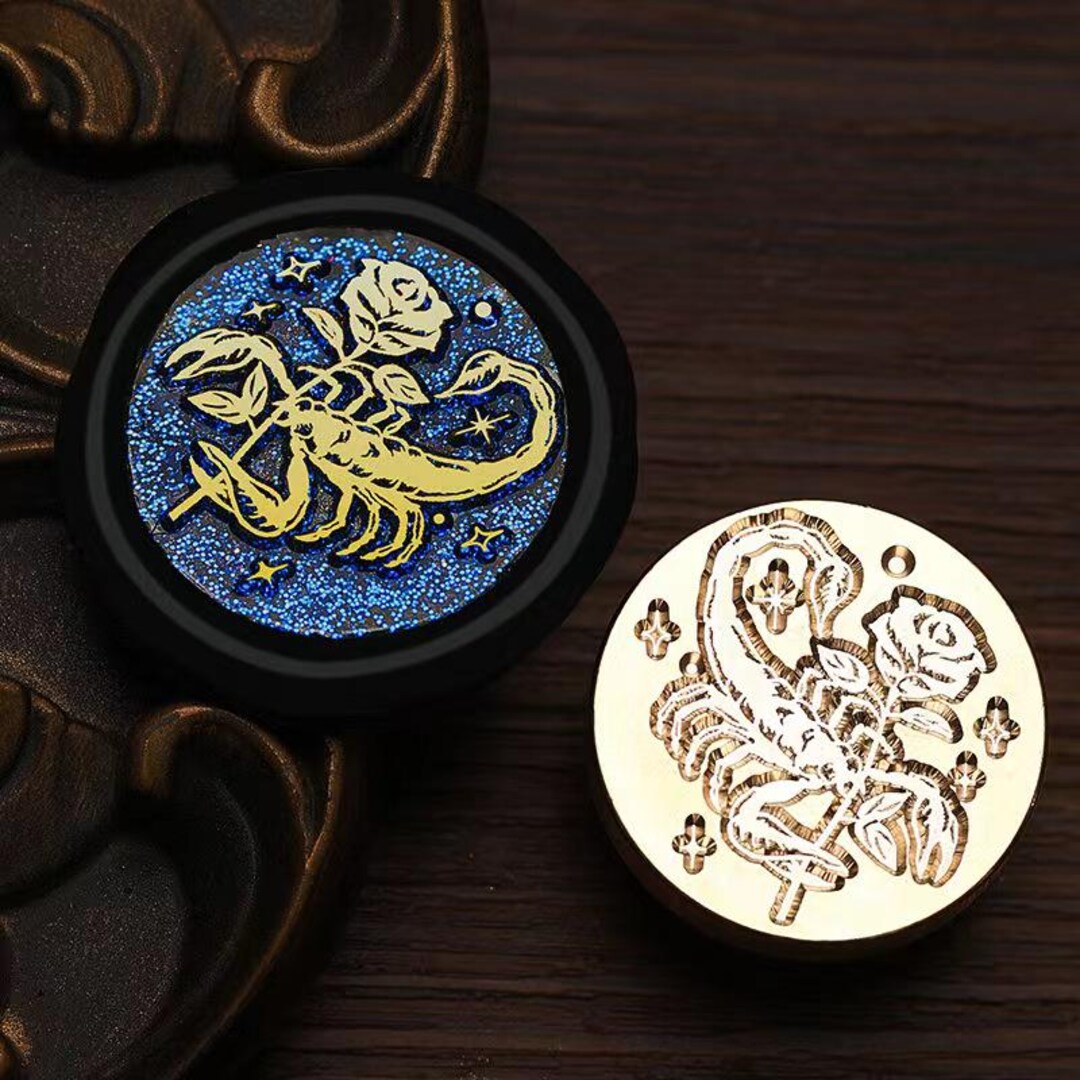 Wax Seal Stamp, Scorpion Rose Stamp, Scorpion Wax Seals for Invitation ...