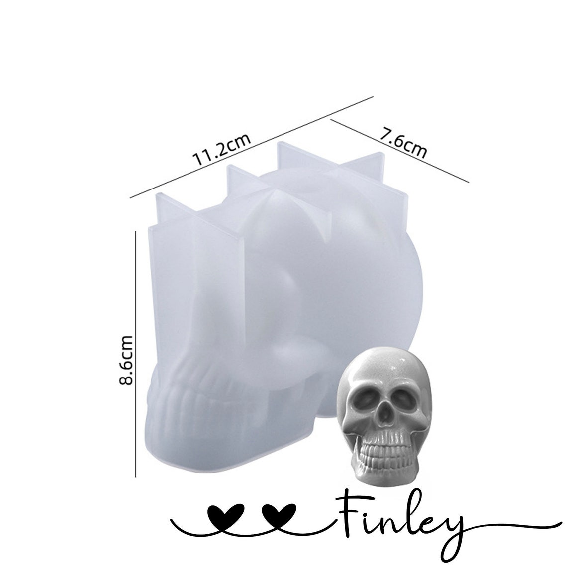 Skull Mold Resin, Halloween Skull Resin Molds, Skull Silicone Mold for ...