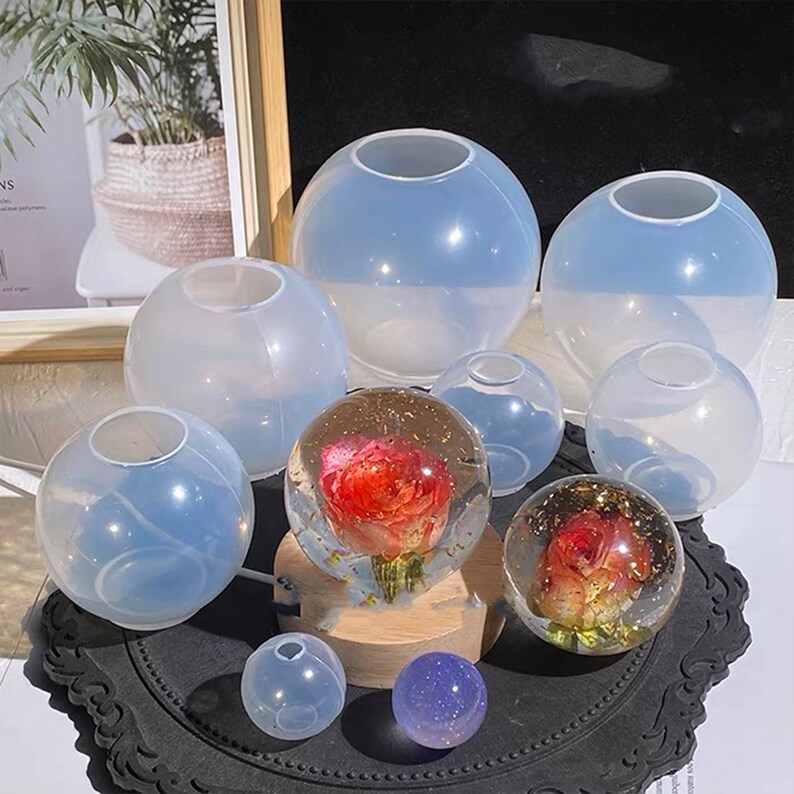 Ball Resin Molds, Ball Silicone Mold for Dry Flower Resin Clay Plaster ...