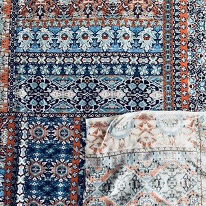 Blue Moroccan Viscose Rustic Boho Fabric Moroccan Print Fabric Moroccan ...