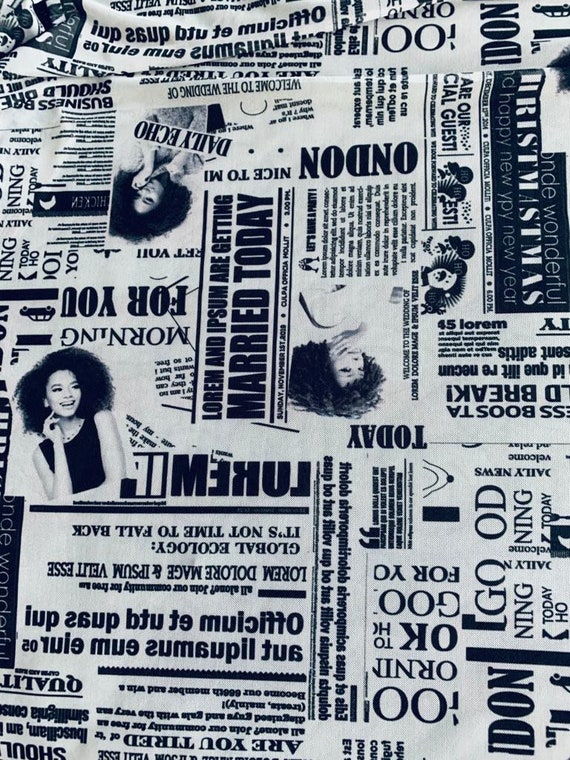Newspaper Mesh Newspaper Fabric Newspaper Mesh Print - Etsy